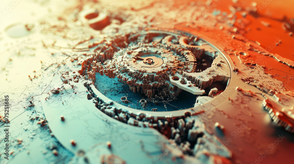 A kinetic map with intricate moving parts that shift as life progresses ...