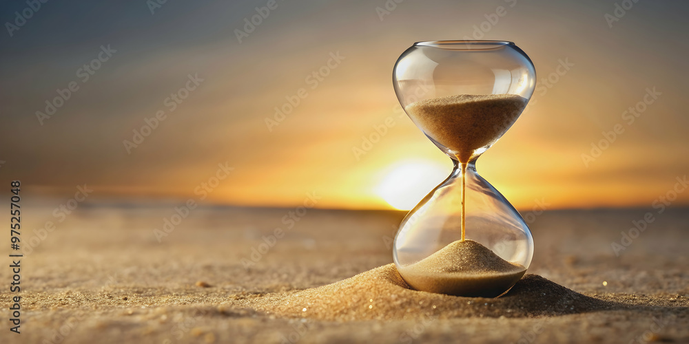 Hourglass with sand running out, symbolizing time running out, time ...