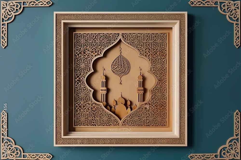 Afghan and Moroccan Inspired Islamic Wall Frame with Carvings for ...