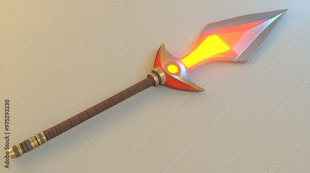 Futuristic cyberpunk toy spear with a modern handle and advanced ...