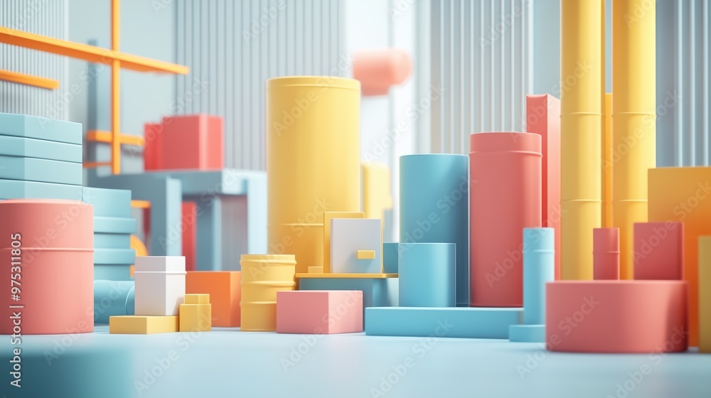 ภาพประกอบสต็อก Defect detection in a flat design, side view, focusing ...