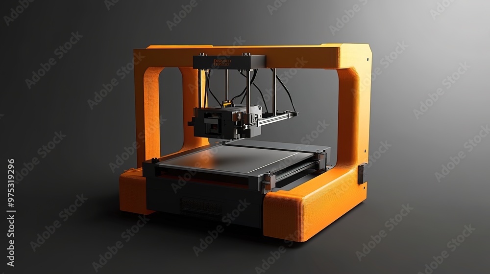 Simple Logo for 3D Impression Brand Featuring a 3D Printer. This logo ...