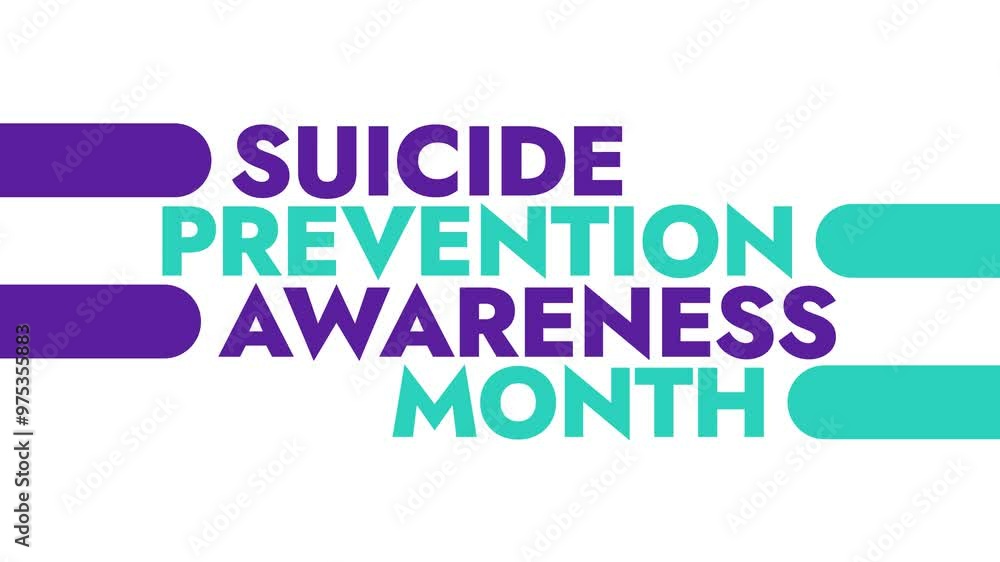 Suicide Prevention Awareness Month colorful motion graphics seamless ...