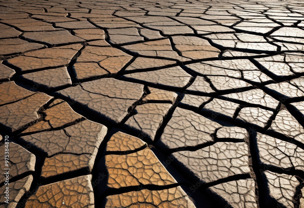 close view cracked pavement surface highlighting textures patterns ...