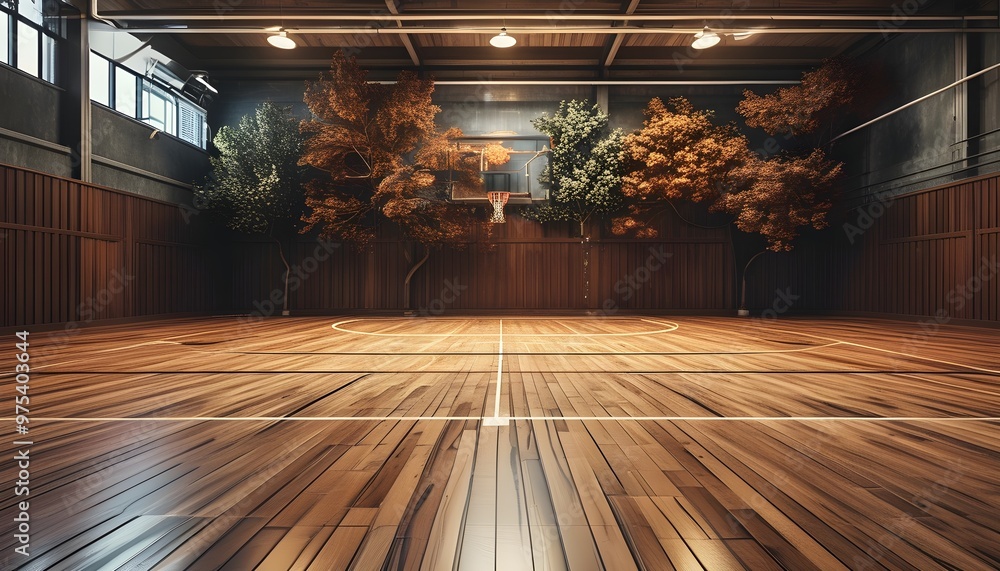 Vintage Maple Hardwood Basketball Floor Texture with Rich Colors and ...