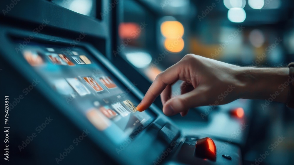 Finger Hovering Over Voting Machine Touch-Screen Displaying Candidate ...