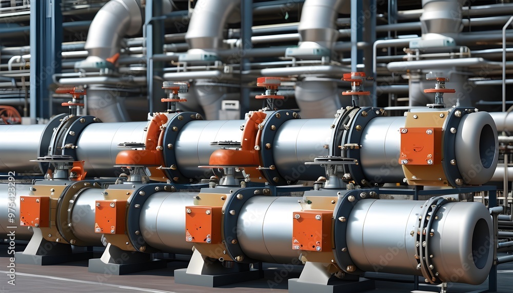 High-tech industrial metal heat exchanger for liquid heating in an oil ...