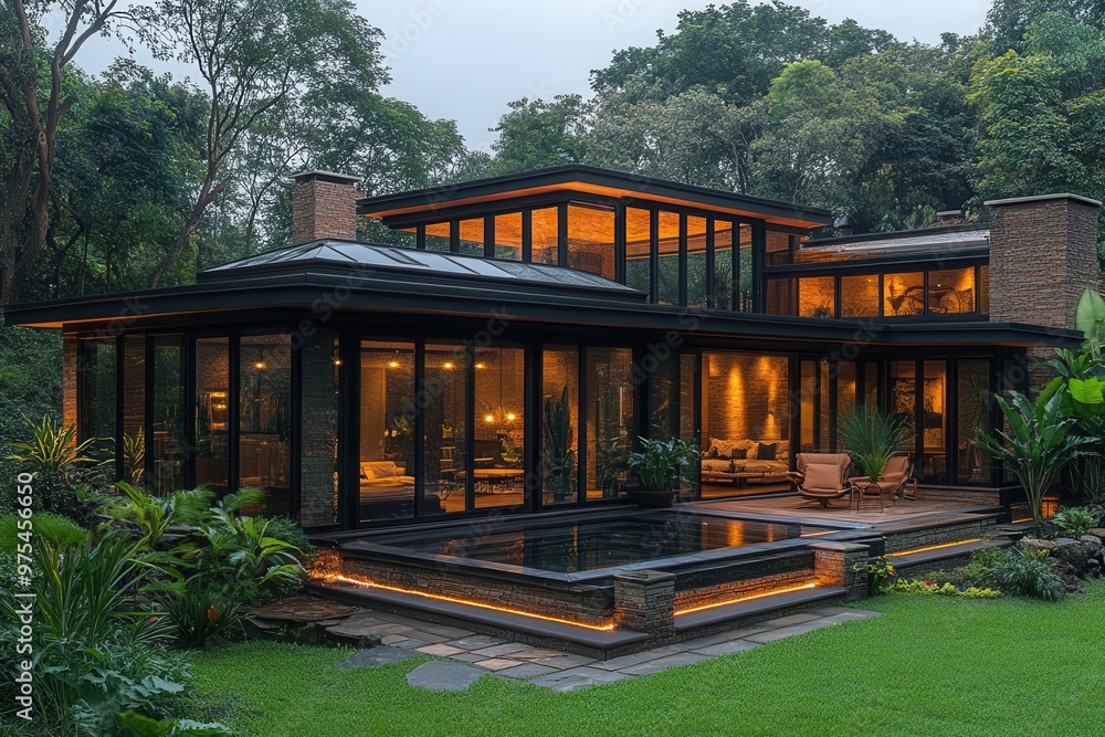 modern glass veranda extension sleek aluminum frame seamless ...