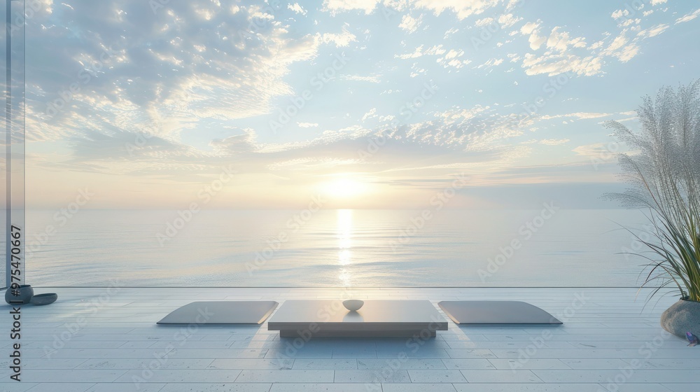 Beautiful and clean virtual background or backdrop for yoga, zen ...