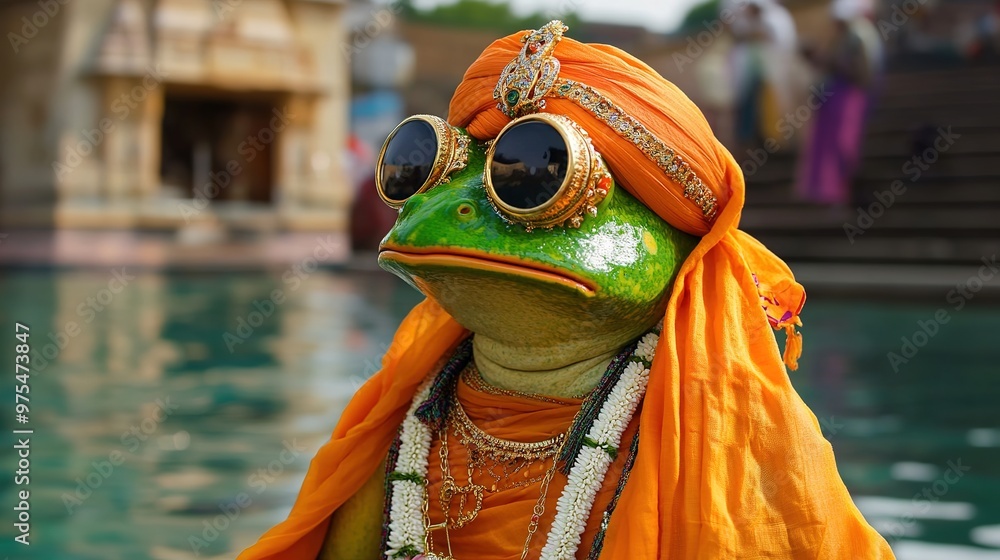 Pepe the Frog in Hindu Attire. This image features the popular meme ...