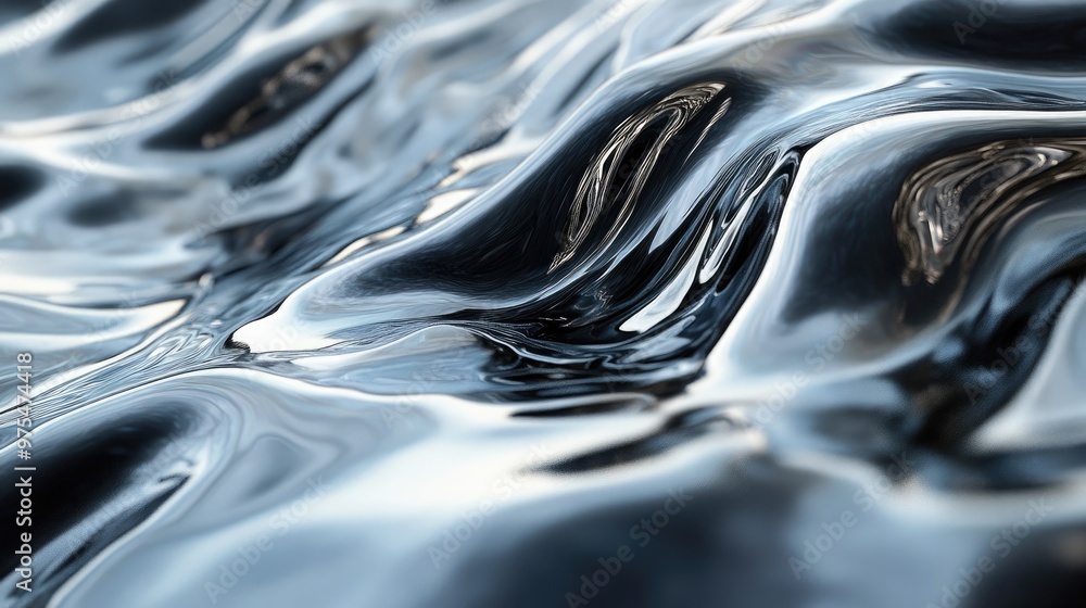 Futuristic and Reflective 3D Abstract Liquid Metal Texture for High ...