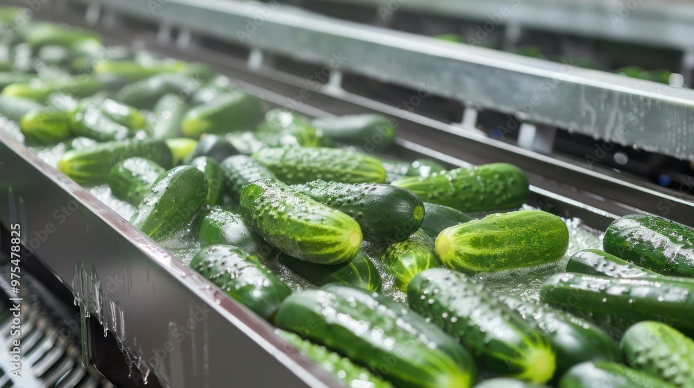 Streamlined cucumber washing system with integrated vegetable sorting ...