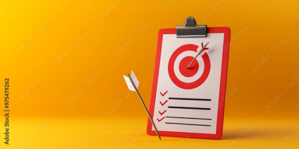 Assignment target. Clipboard, checklist. Project task management and effective time. Check list ...