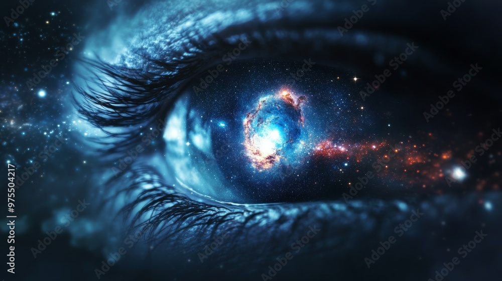 Infinite Vision Eye with Galaxy Inside, Conceptual Ideological ...