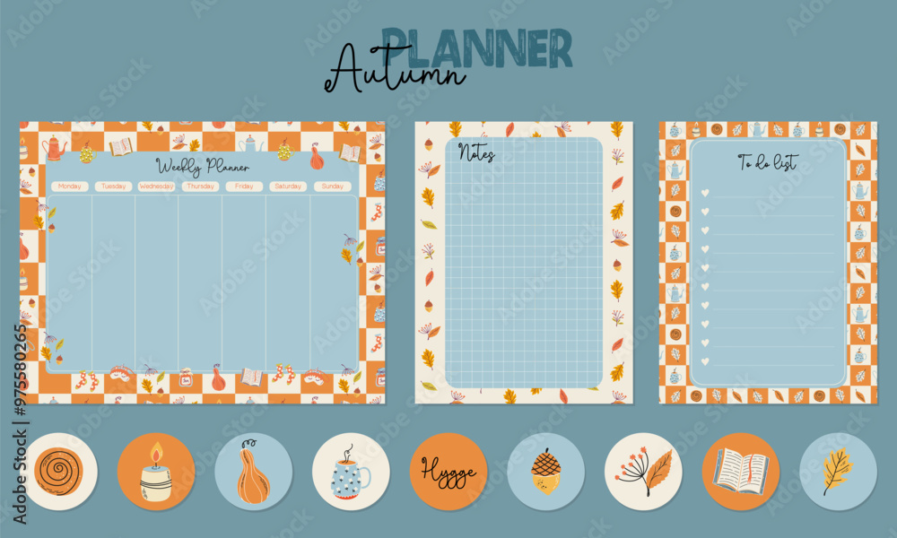 Cute modern stationery set. Printable weekly planner, notes, to do list ...