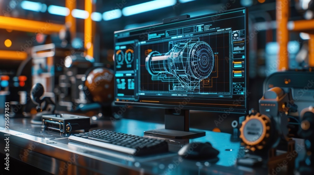 Cutting Edge Futuristic Digital Interface Showing Advanced 3D ...