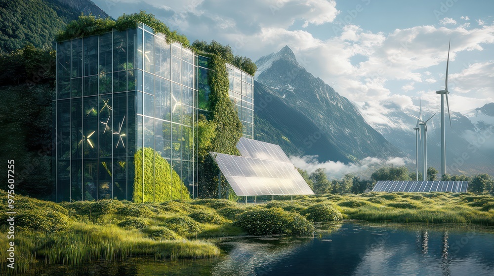 Sustainable technology for the environment, showcasing renewable energy ...