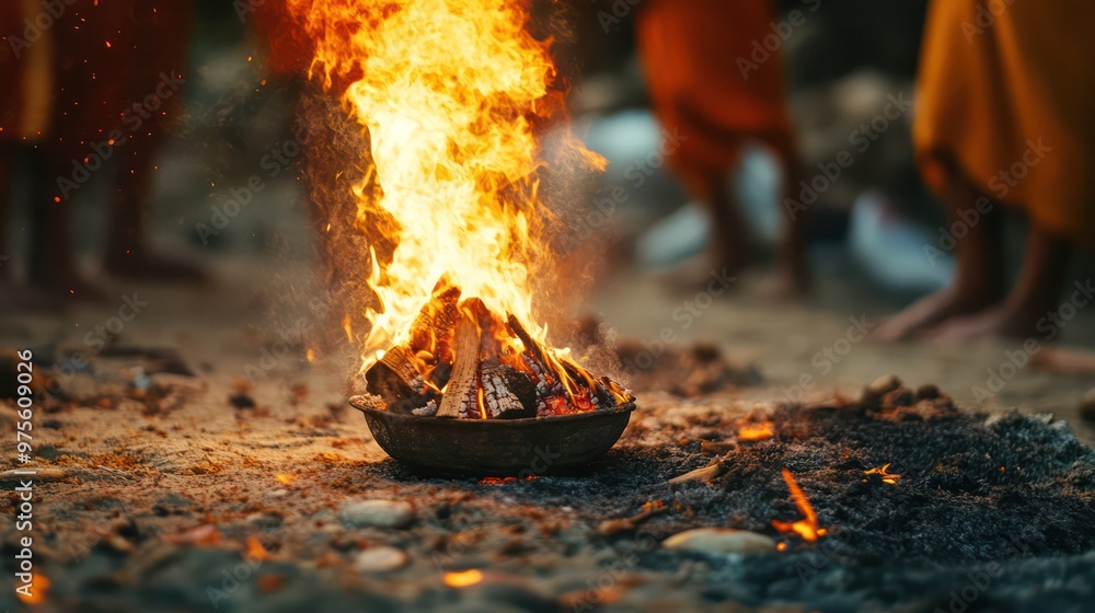 Historical fire rituals, with ancient communities using flames in ...