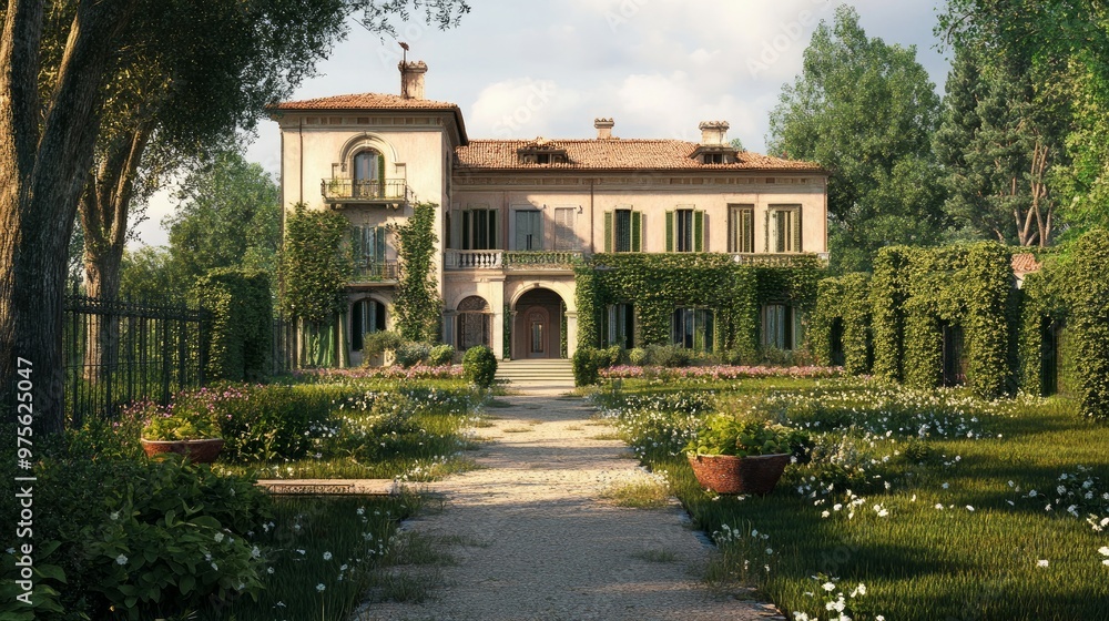 An ancient Italian mansion. An enormous garden and an ancient home ...
