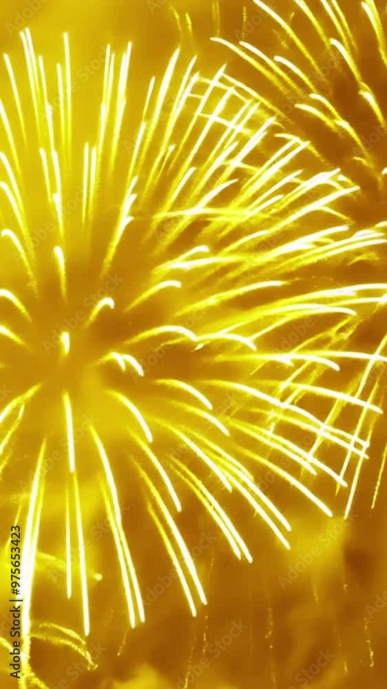 Vertical 4K New Year's Eve fireworks loop with a real fireworks ...