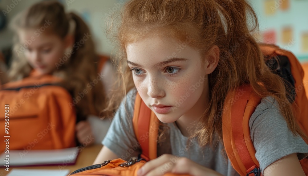 First Day of School Excitement Kids Unpacking Backpacks and Getting ...