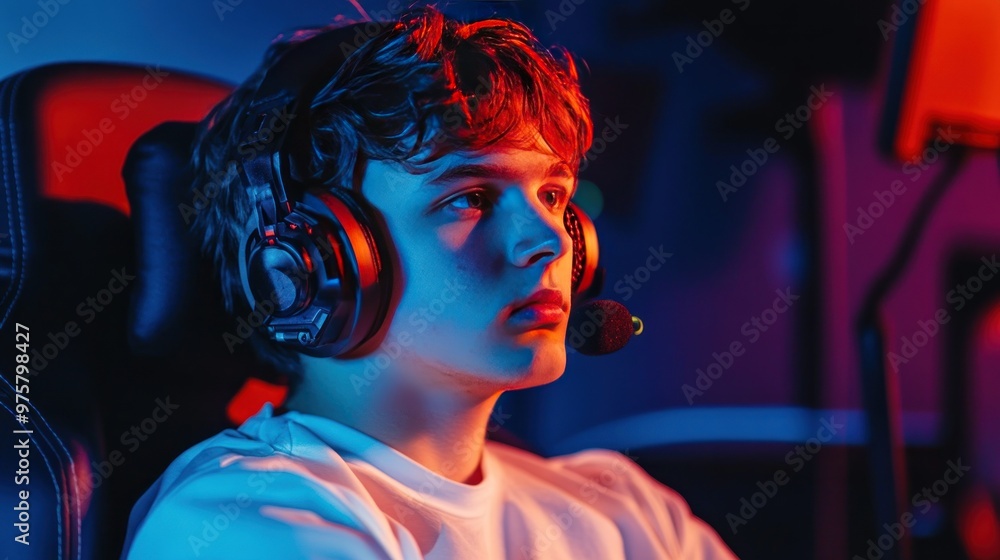 An esports player undergoing reflex and reaction time testing as part ...