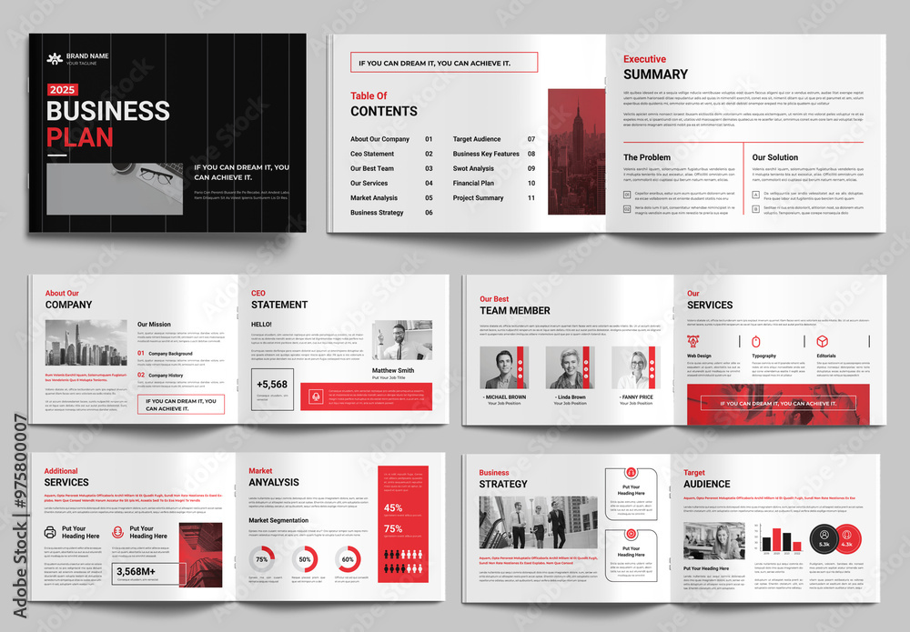 Business Plan Brochure Template Layout Stock Template | Adobe Stock