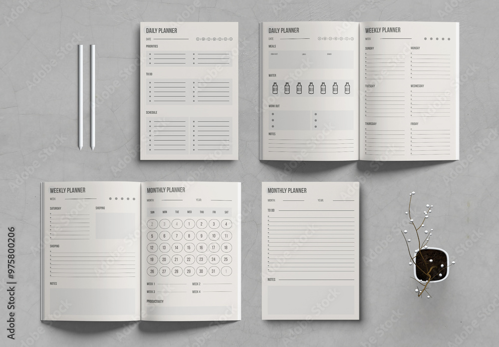 Planner Template Layout Stock Template | Adobe Stock