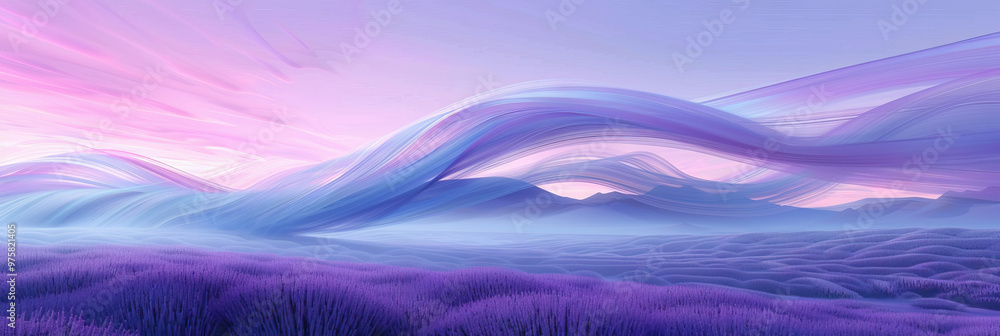 Ethereal Ebbs and Flows: Shapes of varying shades of purple and blue ...