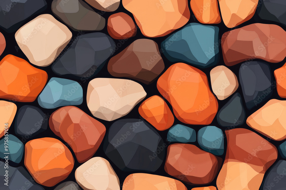 Explore a seamless stone wall pattern vector illustration, perfect for ...