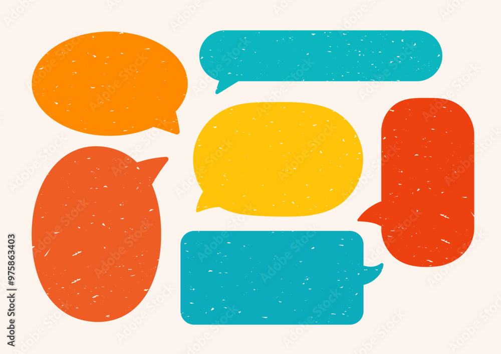 Set of speech bubbles in various shapes. Crayon communication frames ...