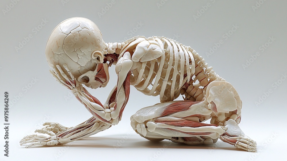 Create a 3D model of the fetus skeletal and muscular system as it ...