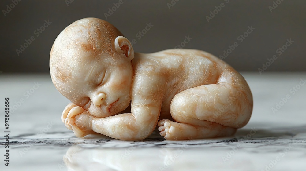 Render a 3D model of a fetus showing the development of hands and feet ...