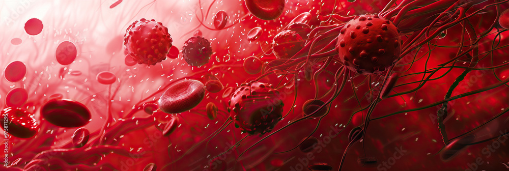 Red Blood Bond: A bold red medical abstract background with abstract ...