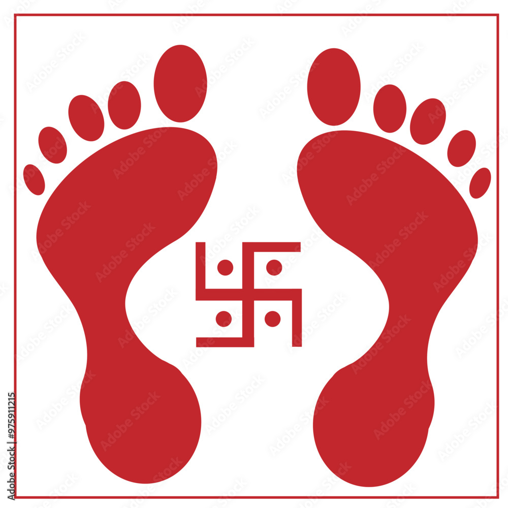 Goddess Duega and mata Lakshmi Footprints Illustrations - Devi ...