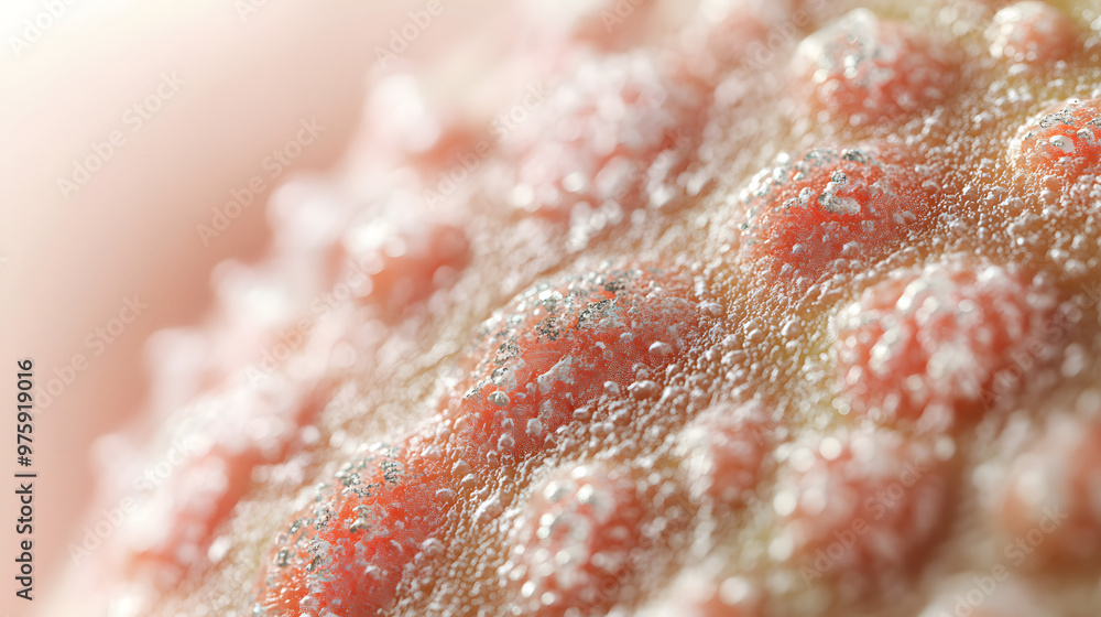 Zoomed-in image of irritated skin with small blisters Stock Photo ...