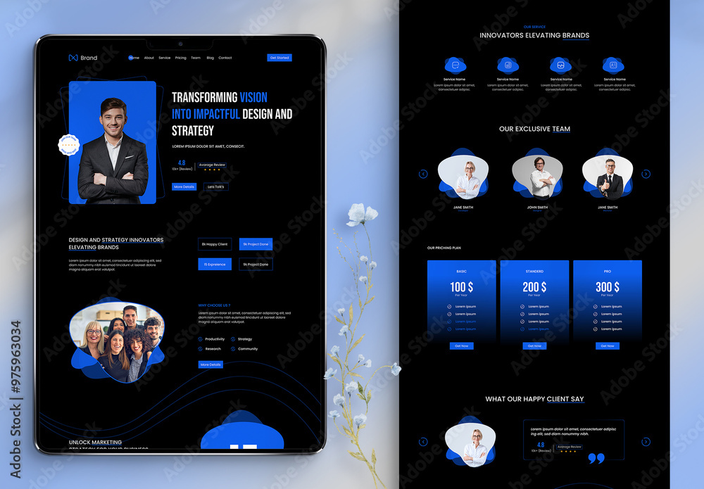 Creative Agency Portfolio Website Landing Page Layout Stock Template ...
