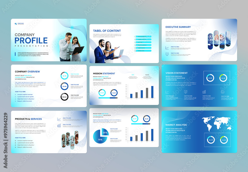 Company Profile Presentation Design Layout Stock Template | Adobe Stock