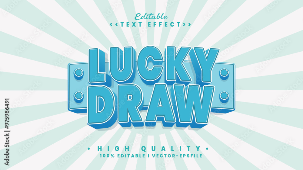 editable lucky draw text effect.typhography logo Stock Vector | Adobe Stock