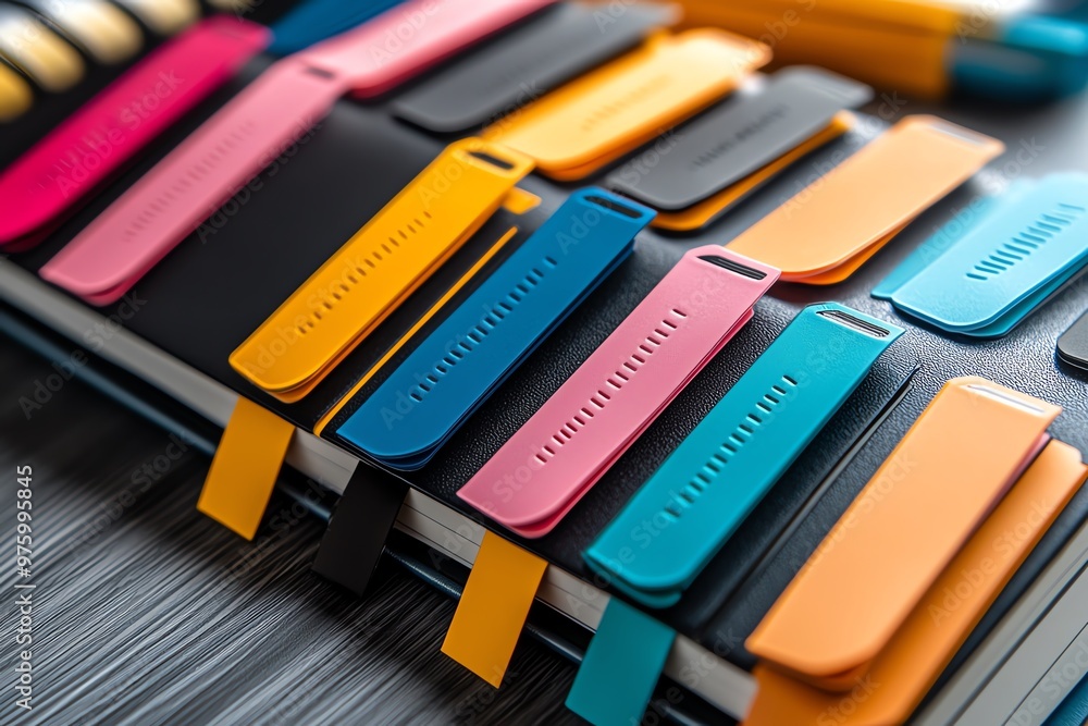 Bold sticky tabs in vibrant shades, with thick black lines for easy ...