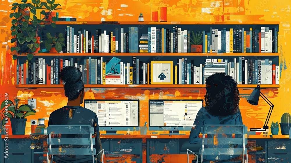 Telework people bento grid illustration set. Working from home 2D ...