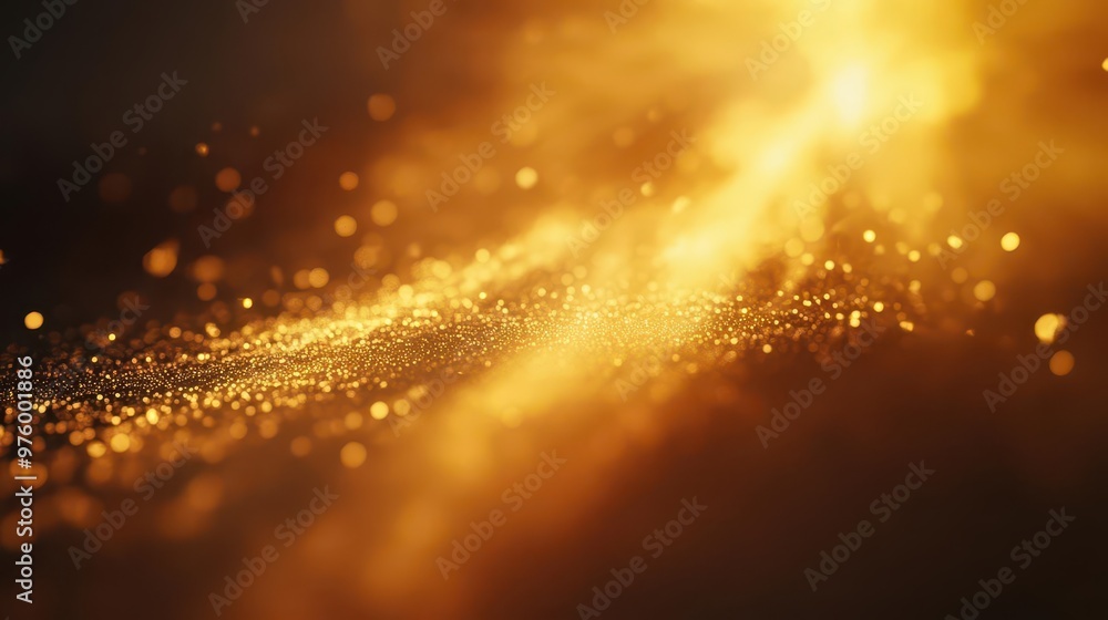 ethereal golden light beams piercing through darkness dramatic contrast ...