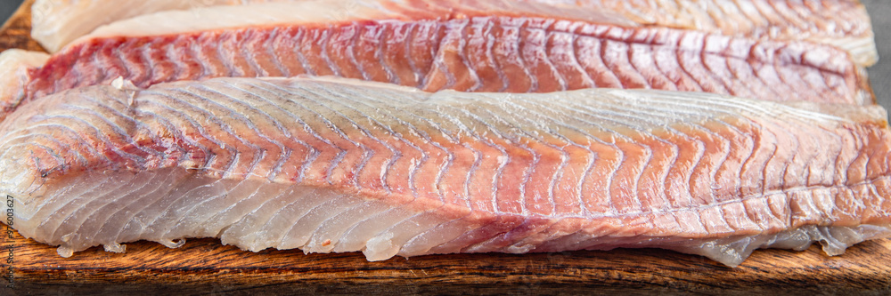 fish fillet raw white fish cod or halibut fresh meal food snack on the ...