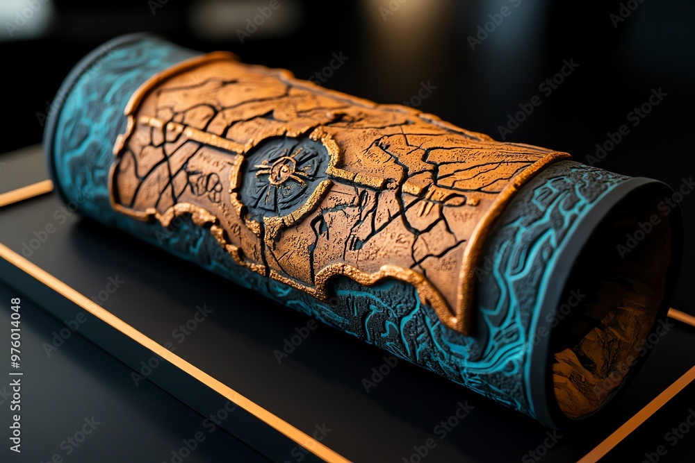 A timeworn map, discovered in an old library, leading a team of ...