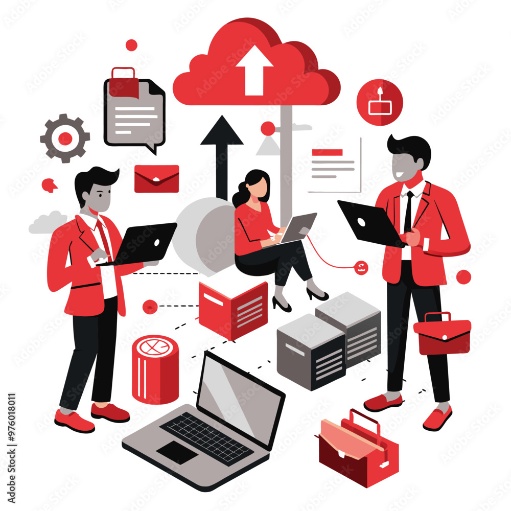 Professionals actively engage in file transfer activities using cloud ...