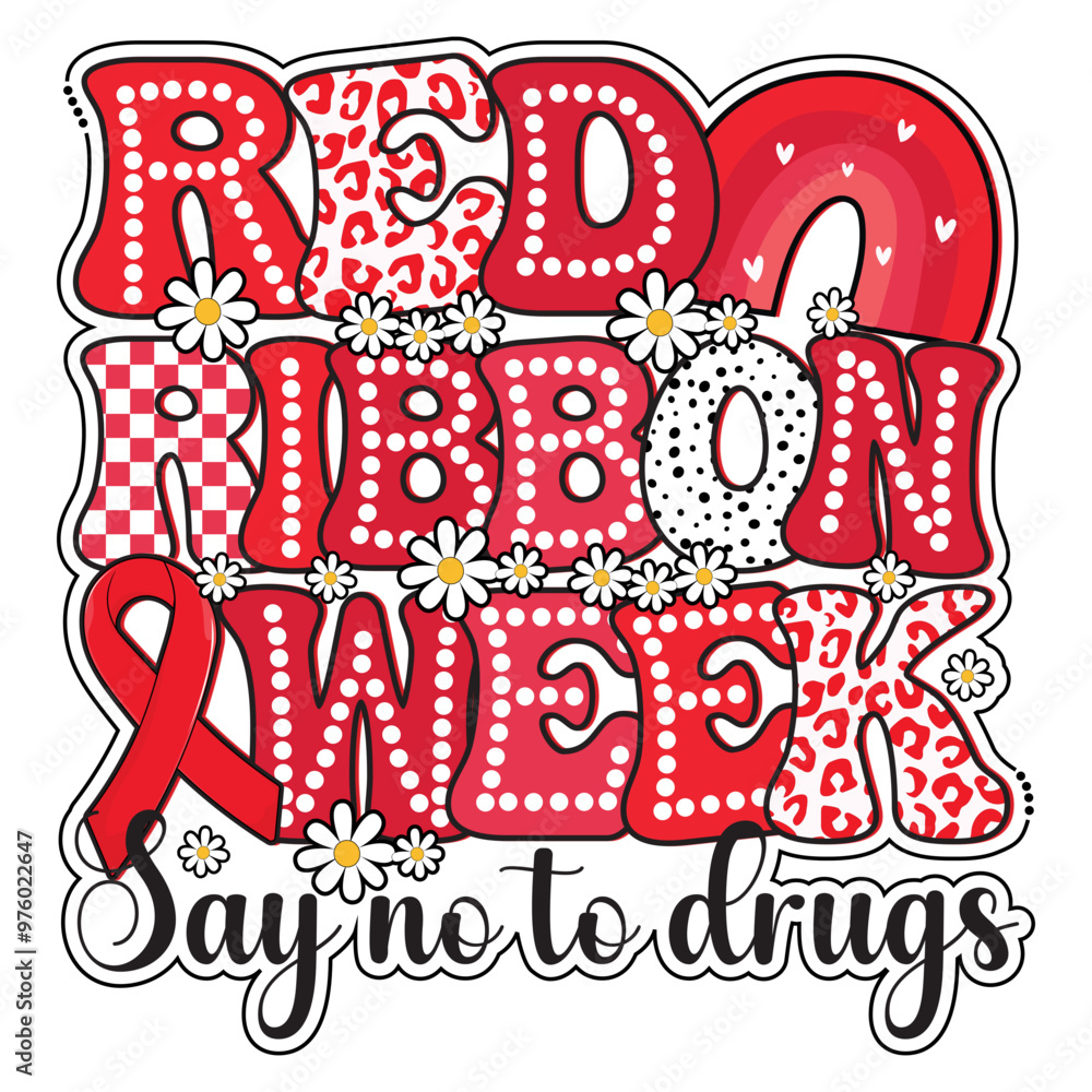 Vetor de red ribbon week svg, No To Drugs SVG, Drug Free SVG, Anti-Drug ...