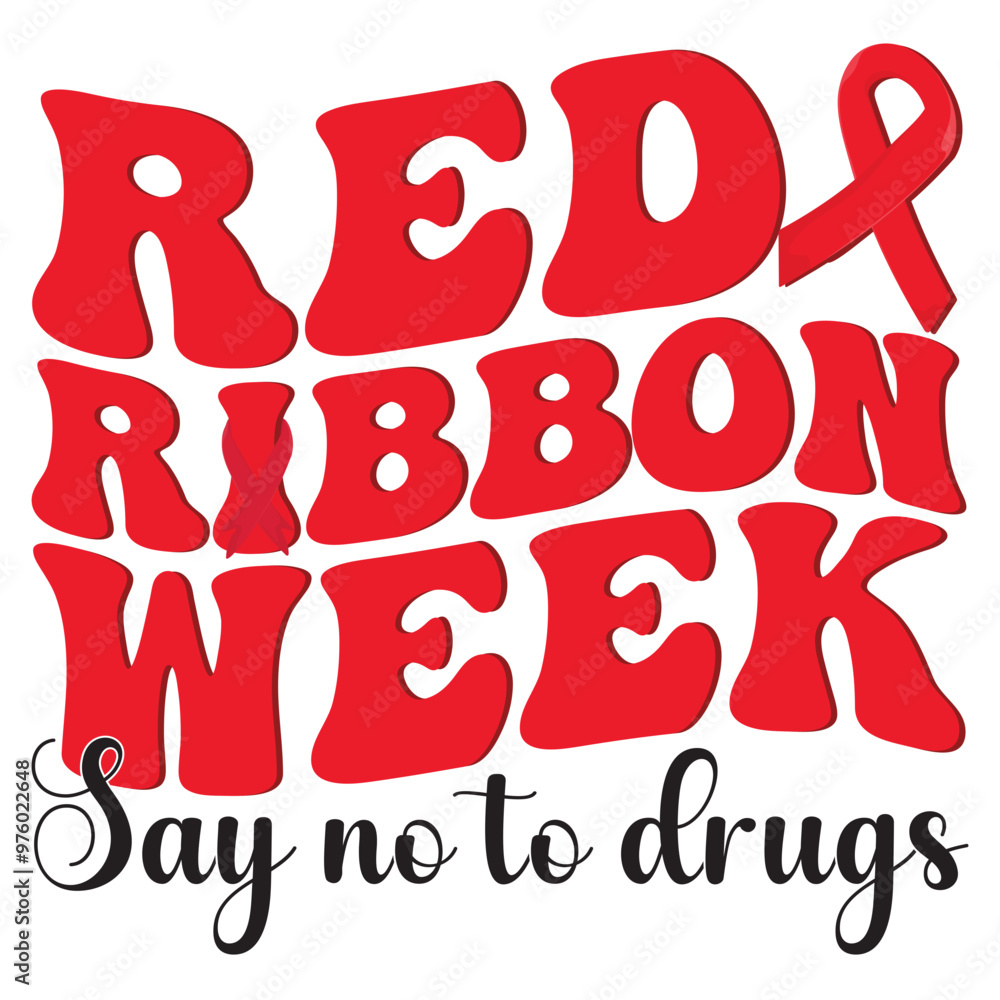 red ribbon week svg, No To Drugs SVG, Drug Free SVG, Anti-Drug svg, Red ...