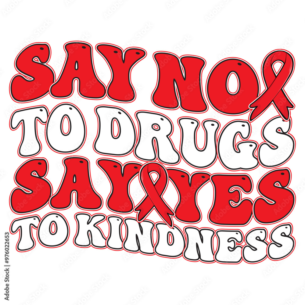 red ribbon week svg, No To Drugs SVG, Drug Free SVG, Anti-Drug svg, Red ...