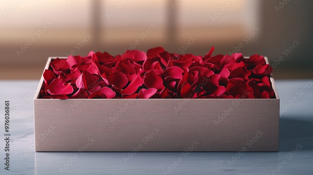 Romantic and refined, rose petals elegantly packaged in a luxury box ...