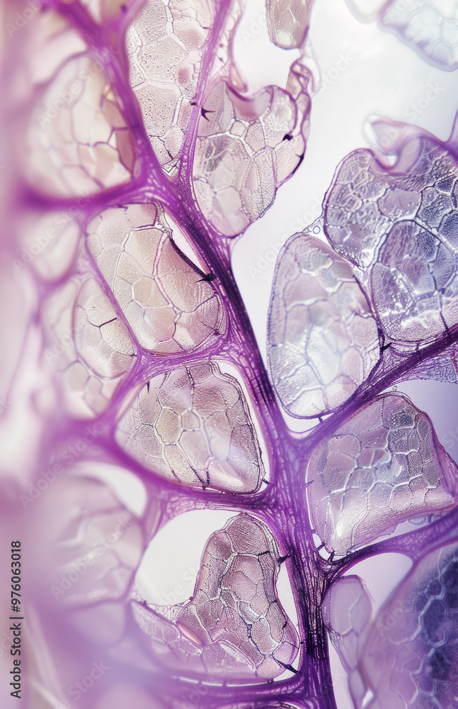 This is close up image of plant cell structure, showcasing intricate ...